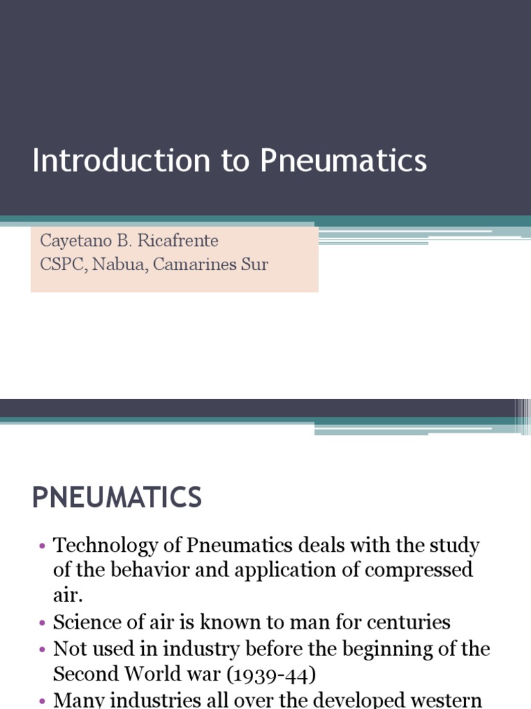 Introduction To Pneumatics | PDF | Gases | Atmosphere Of Earth