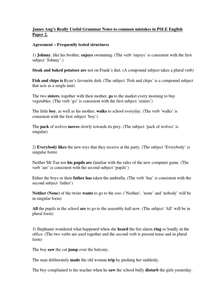 English Grammar Notes | PDF