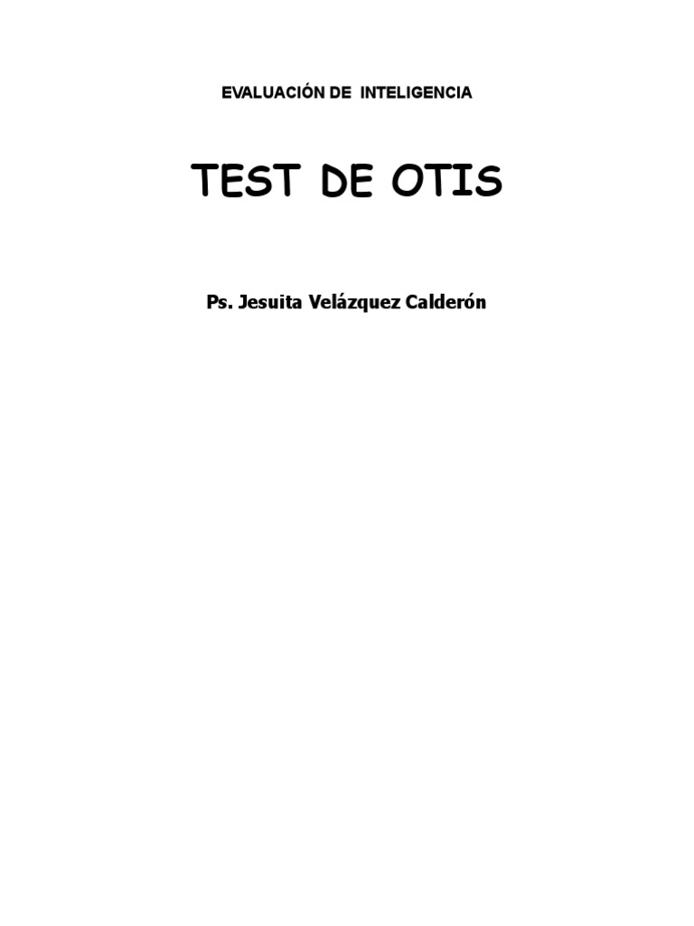 Test de Otis para Evaluación Infantil | PDF | Lectura (proceso) | Science