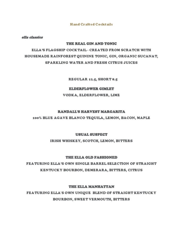 Dining Room Menus | PDF | Aroma Of Wine | Champagne