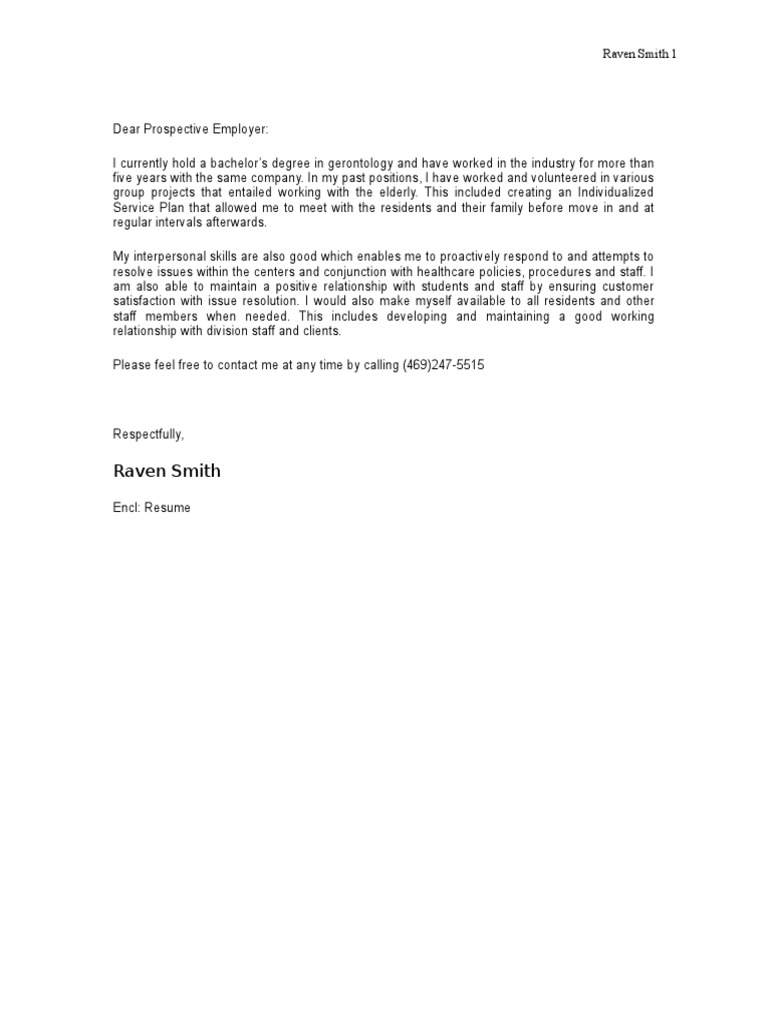 Raven Smith's Gerontology Resume | PDF | Texas | Dallas