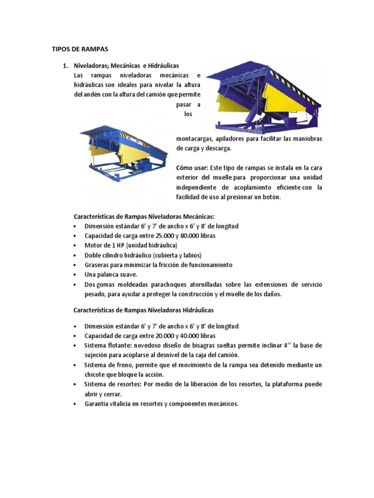 Tipos de Rampas | PDF | Máquina elevadora | Camión