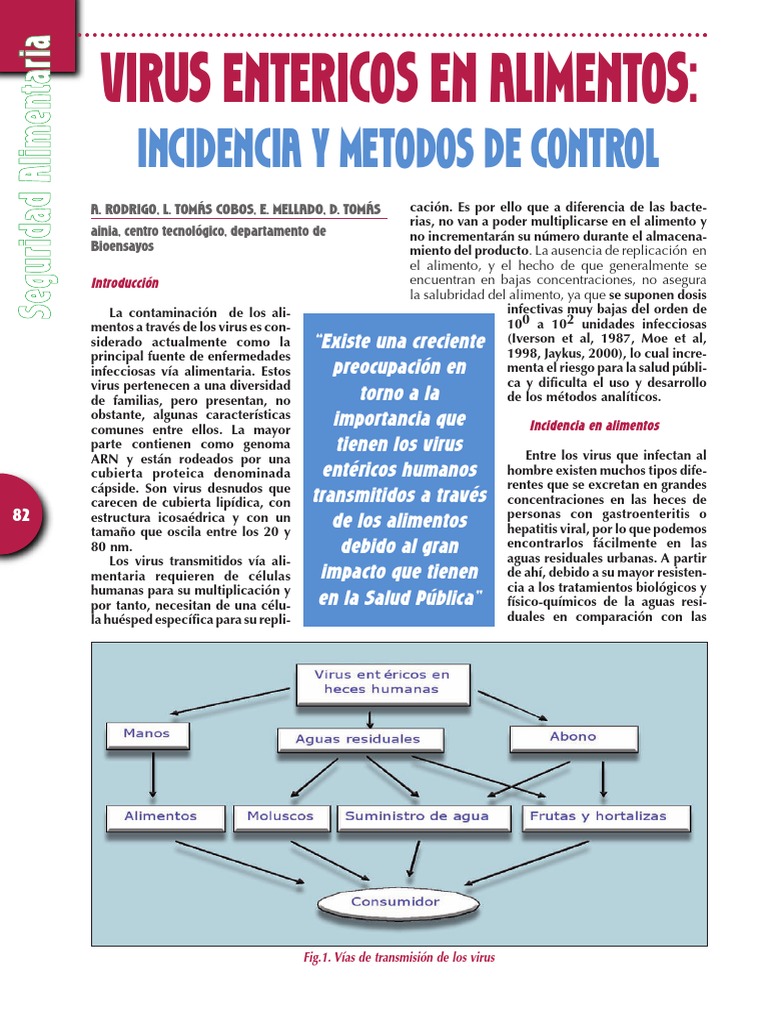 Virus Entéricos En Alimentos Pdf Pdf Virus Alimentos