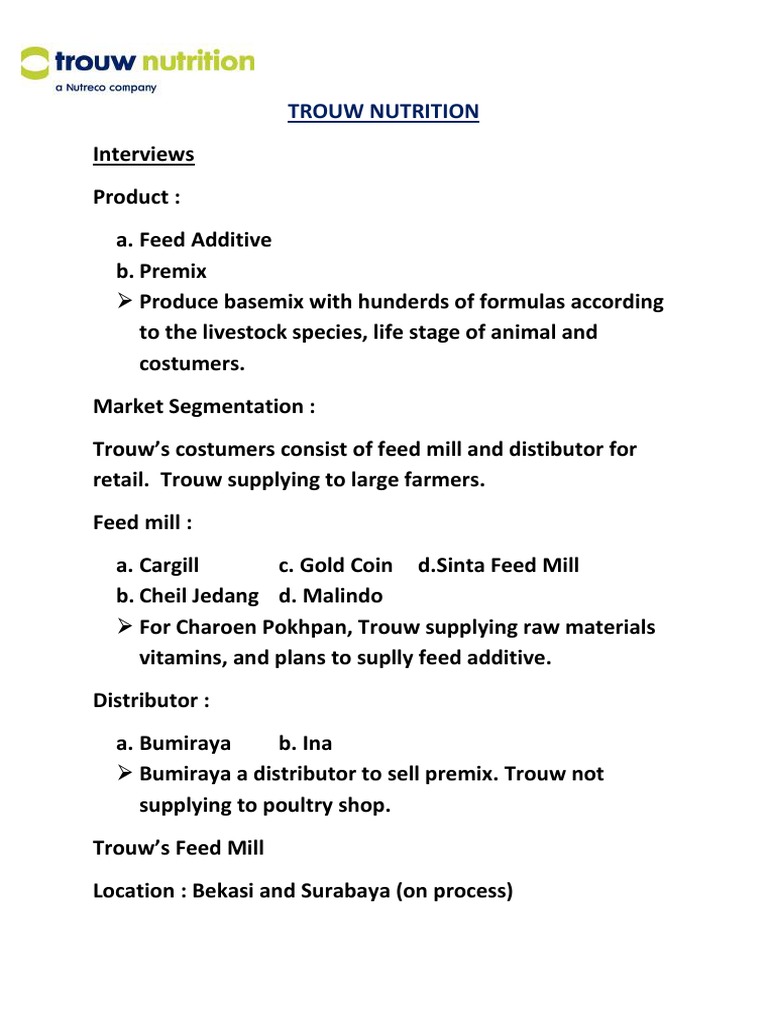 Trouw Nutrition | PDF