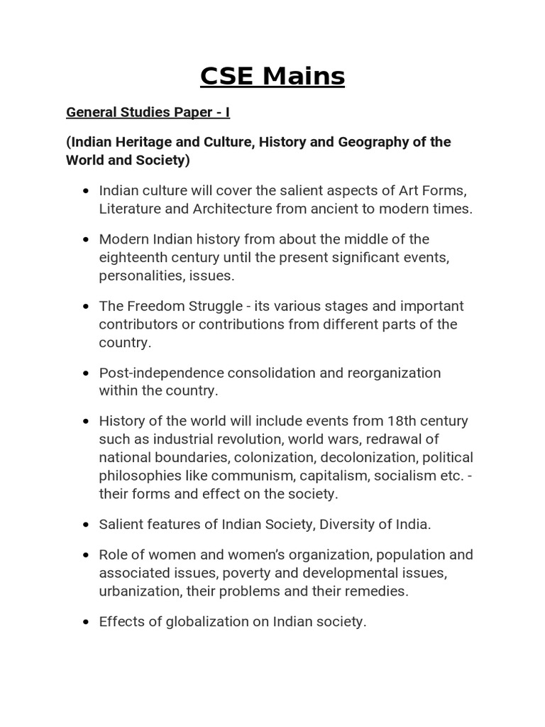 GS Mains Syllabus | PDF | Governance | Value (Ethics)