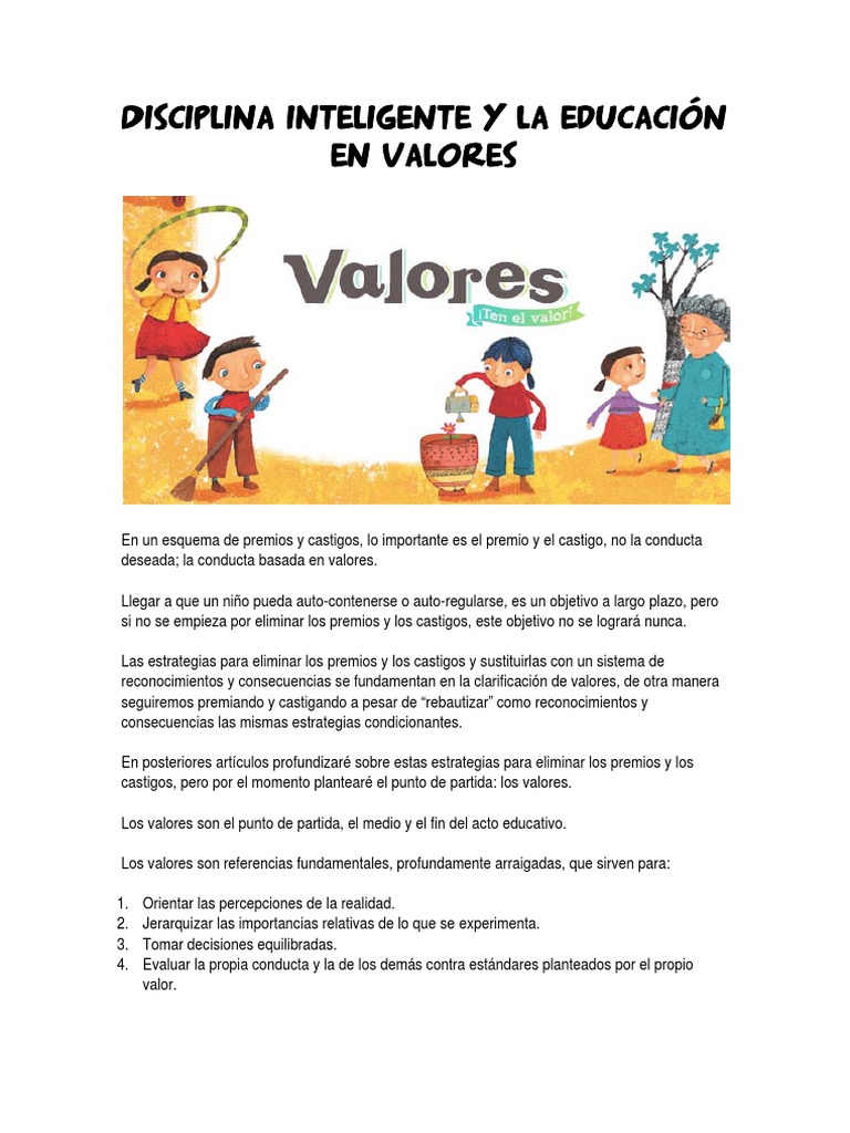 Disciplina y Valores en la Educación | PDF