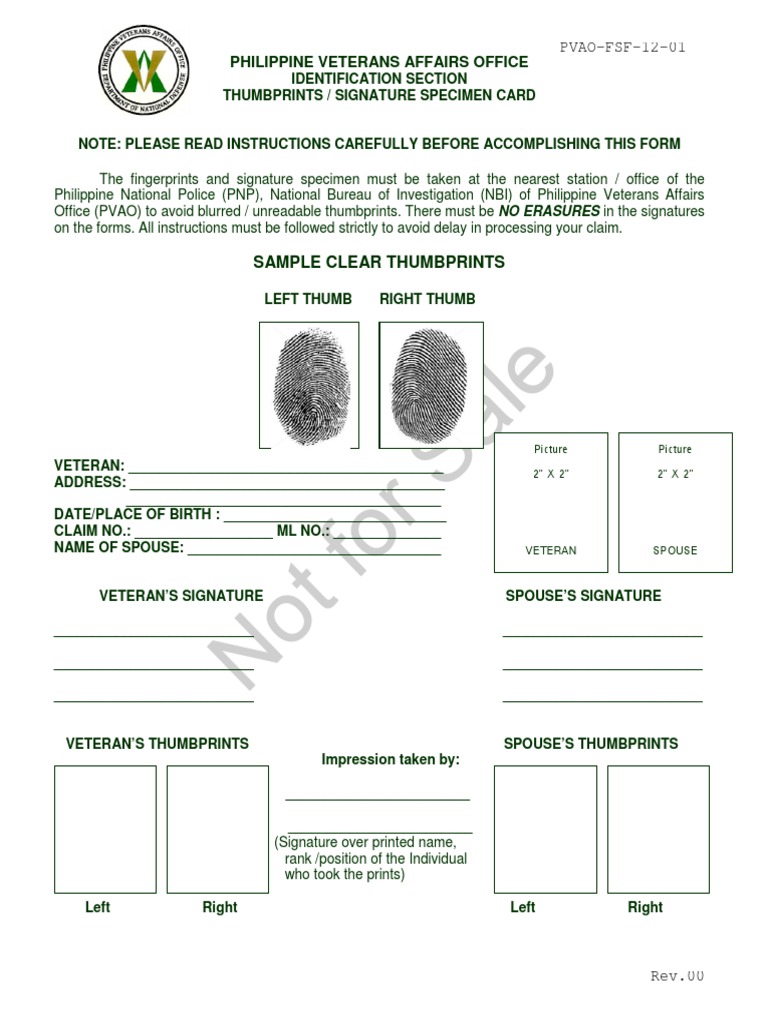 PVAO Thumbprint & Signature Form | PDF | Fingerprint | Access Control