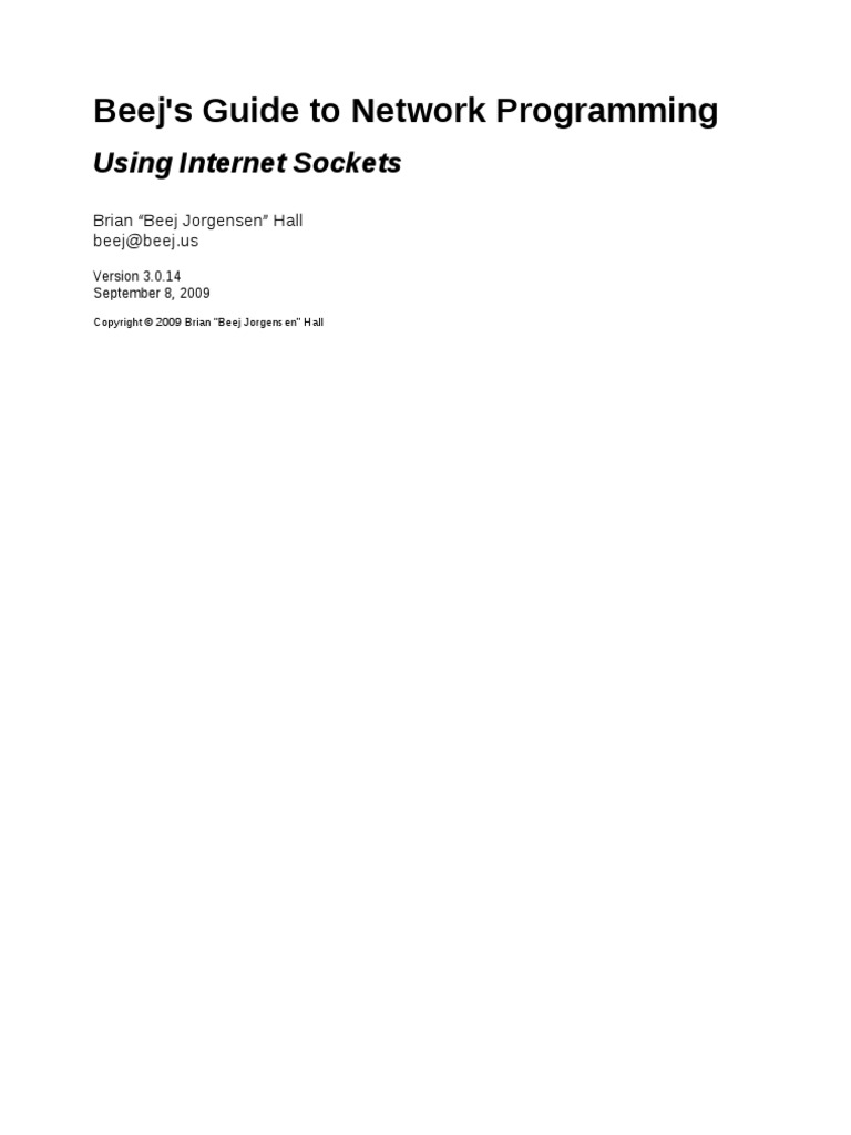 Socket Programing Guide Pdf Transmission Control Protocol Network Socket