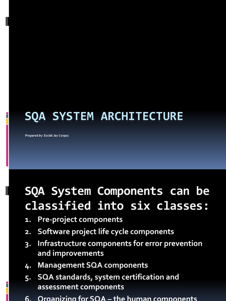 SQA System Architecture | PDF | Project Management | Software Testing