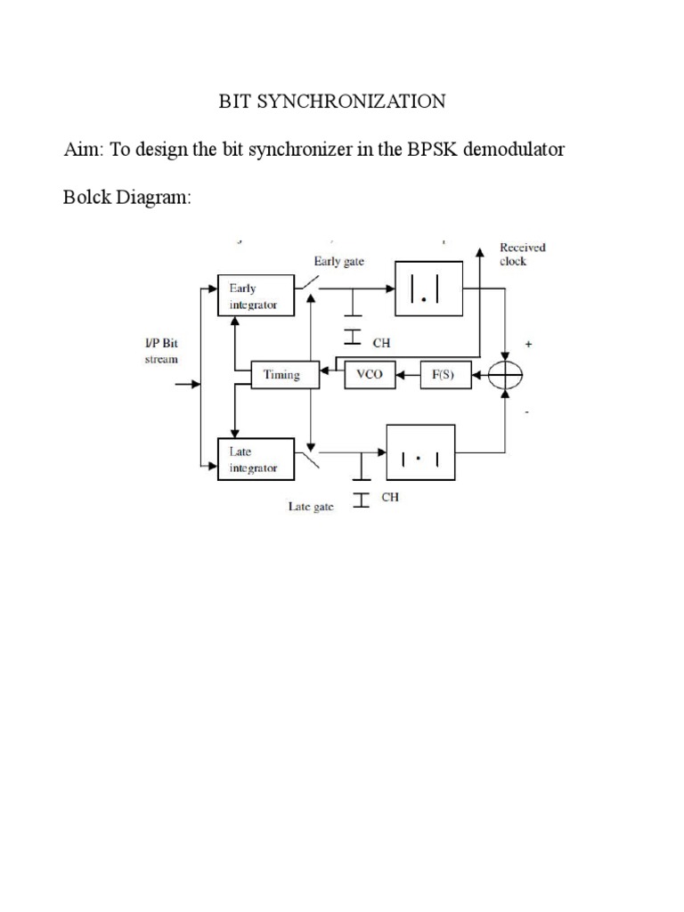 Bit Synchronization Aim: To Design The Bit Synchronizer in The BPSK ...