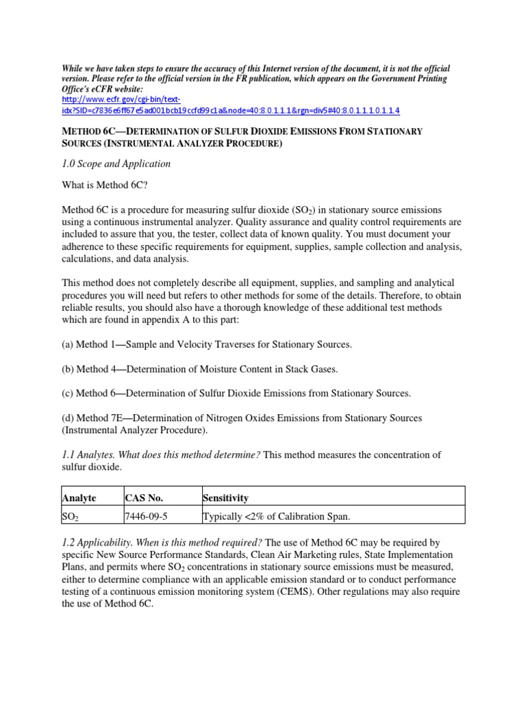 USEPA Method-6C.pdf | Calibration | Gases