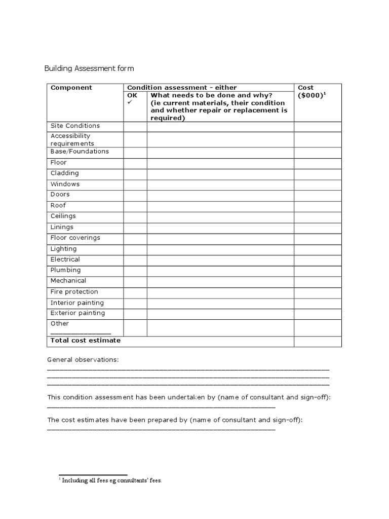 Building Assessment Form | PDF