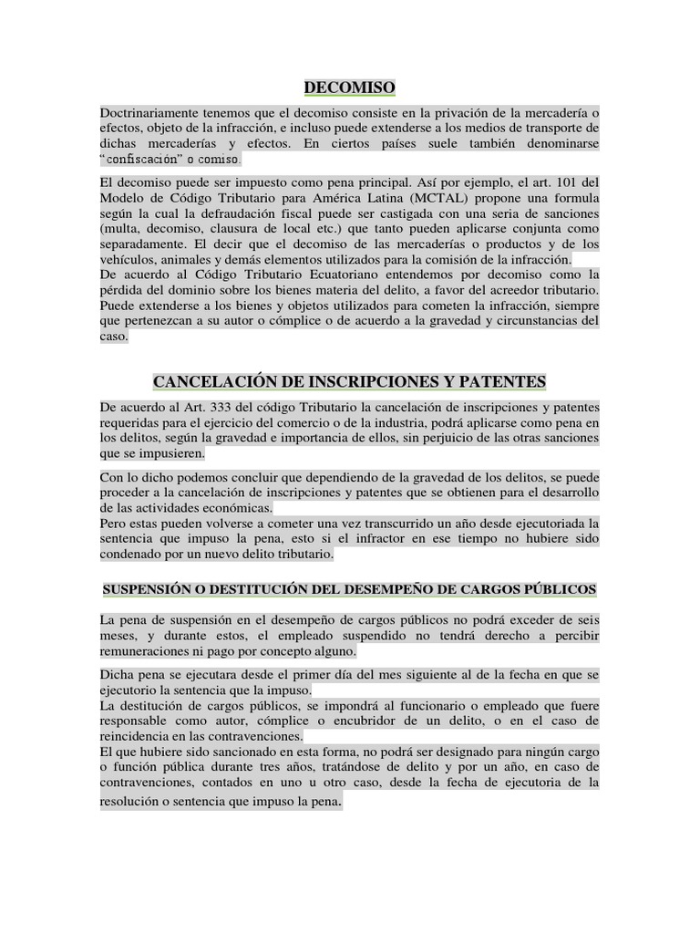 DECOMISO.pdf | Confiscación | Castigos