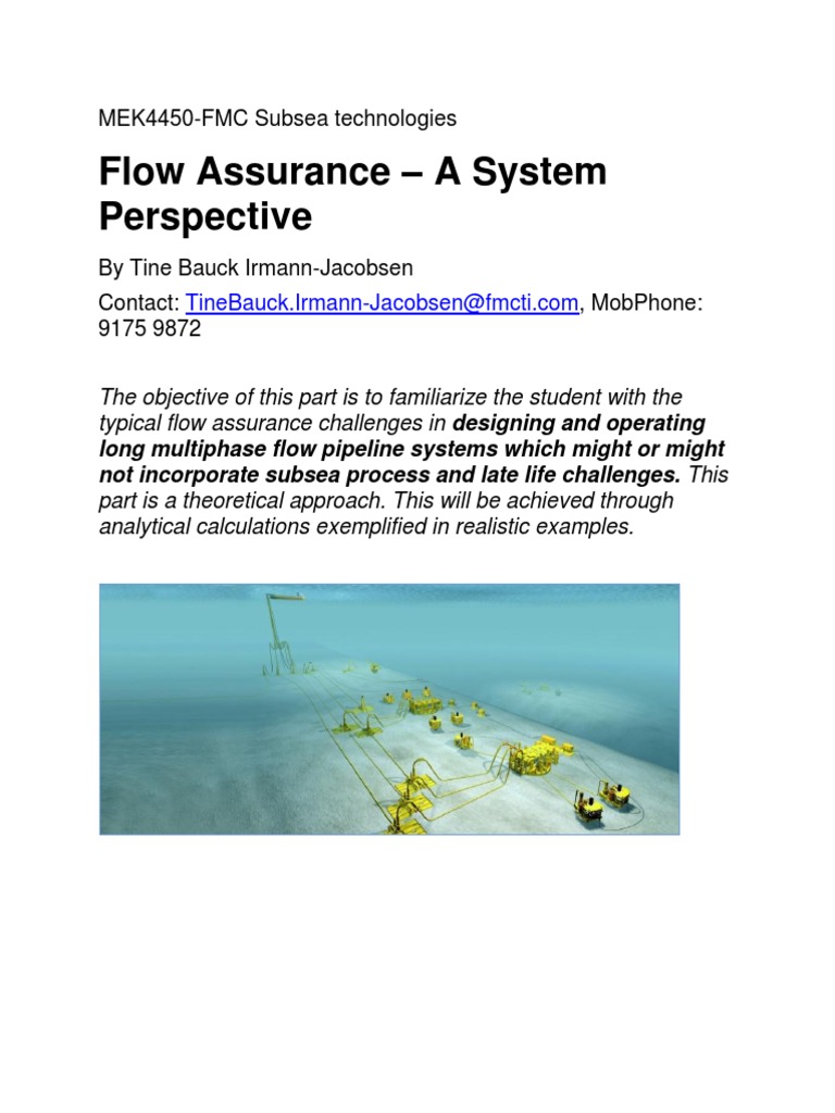 Flow Assurance | PDF | Subsea (Technology) | Fluid Dynamics