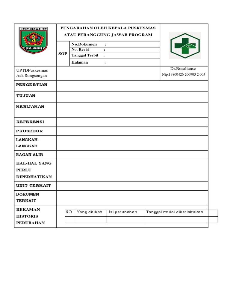 Tabel Sop Kosong | PDF