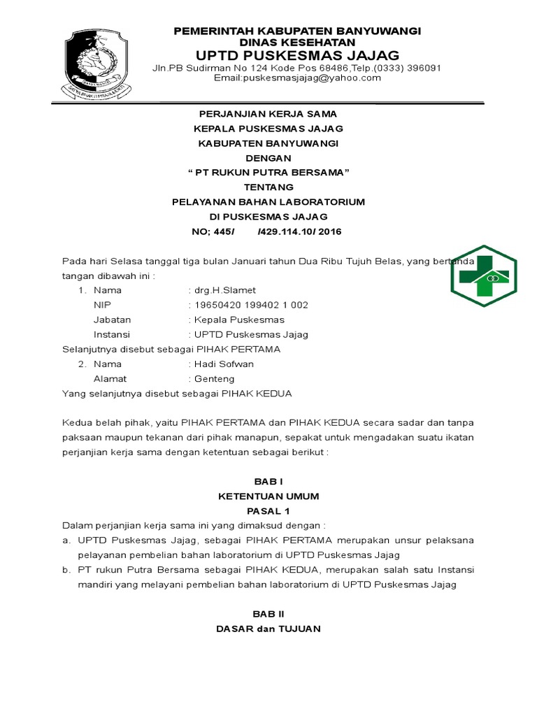 MOU Bahan Laboratorium | PDF