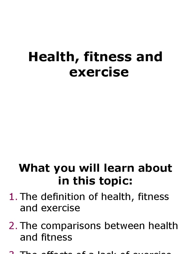 Health, Fitness and Exercise | PDF | Physical Fitness | Physical Exercise