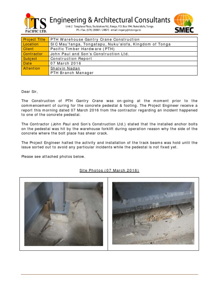 Construction Incident Report: Gantry Crane | PDF | Technology & Engineering