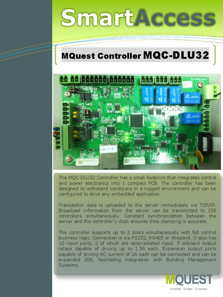 Access Control Door Controller DLU32 | PDF | Relay | Transmission ...