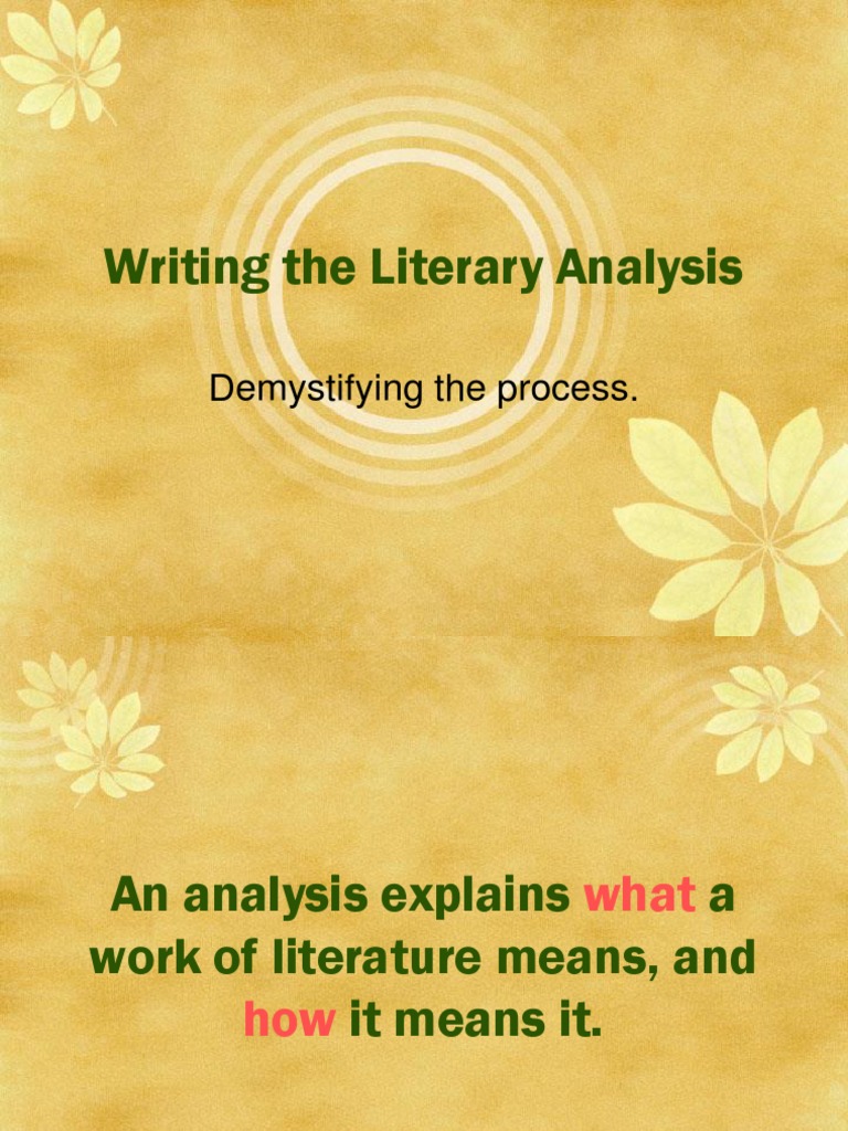 Writing The Literary Analysis | PDF | Narration | Irony