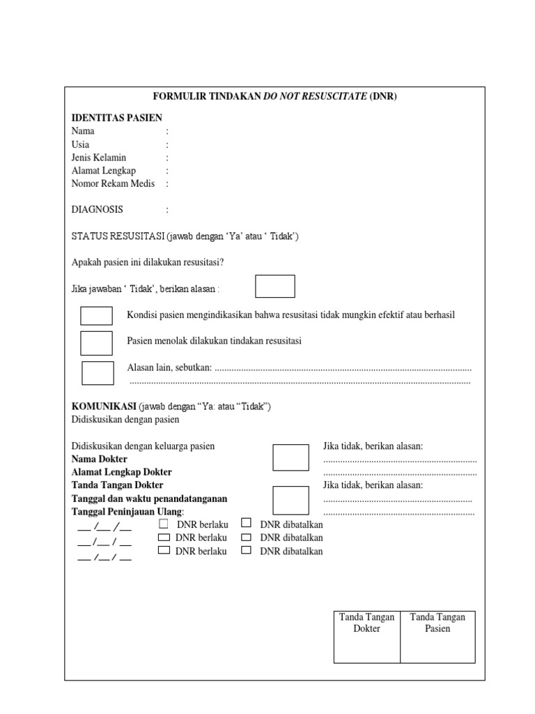 Formulir DNR | PDF