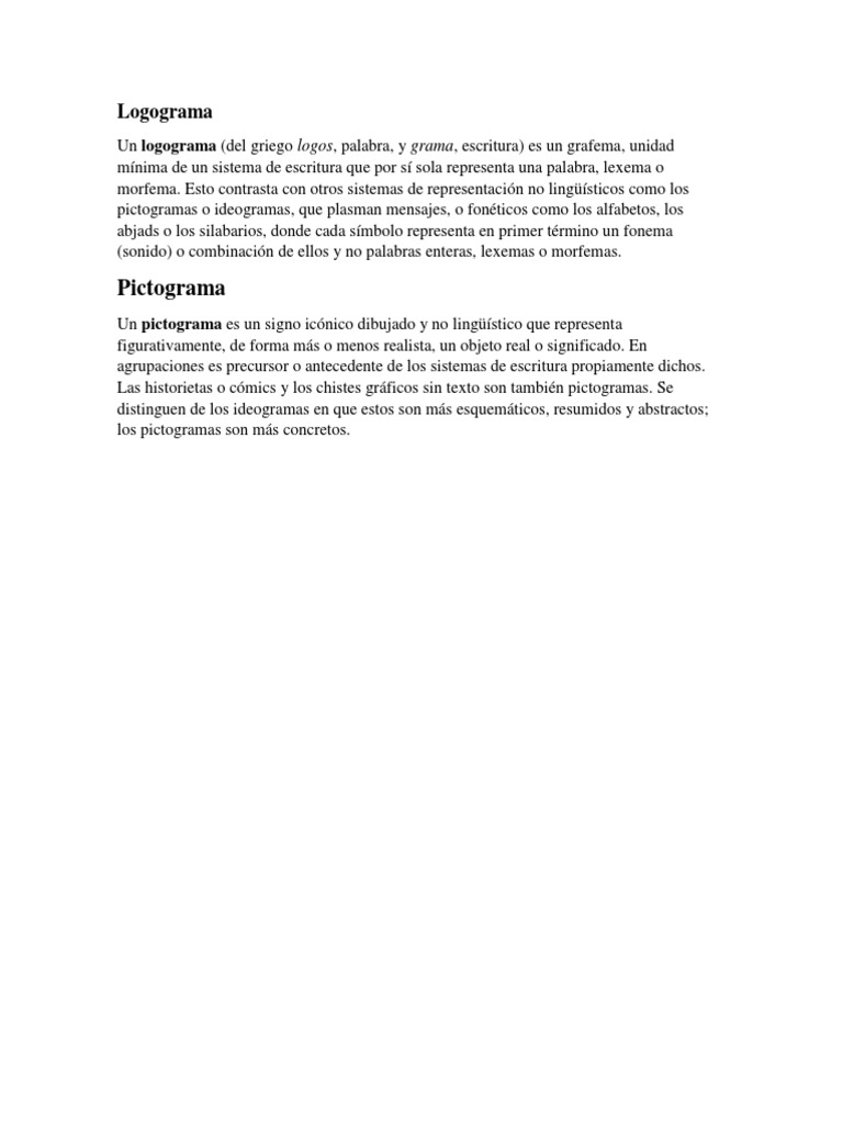 Logograma y Pictograma | PDF