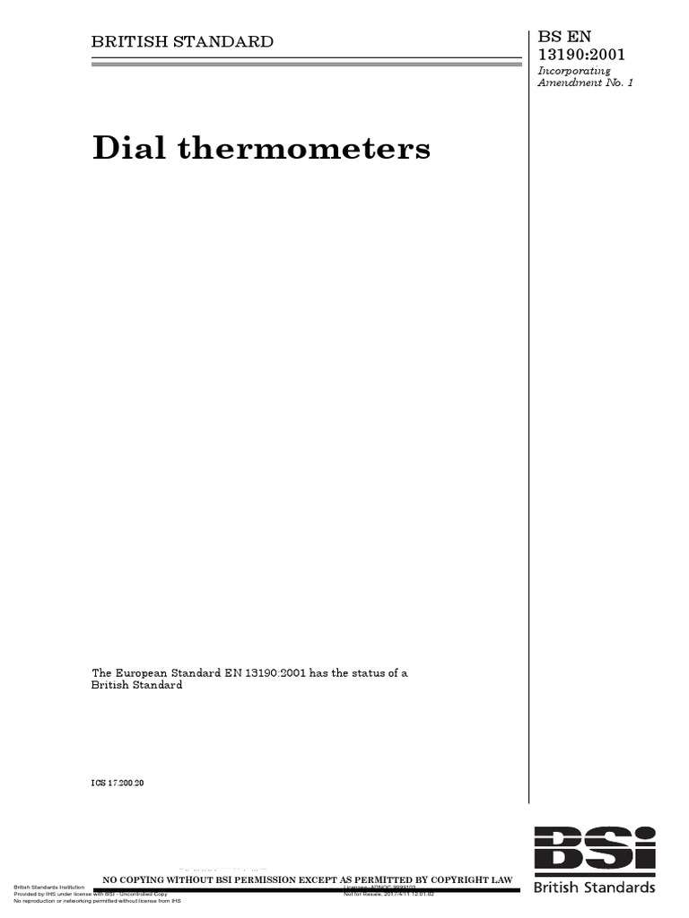 En 13190 | PDF | Thermometer | Temperature