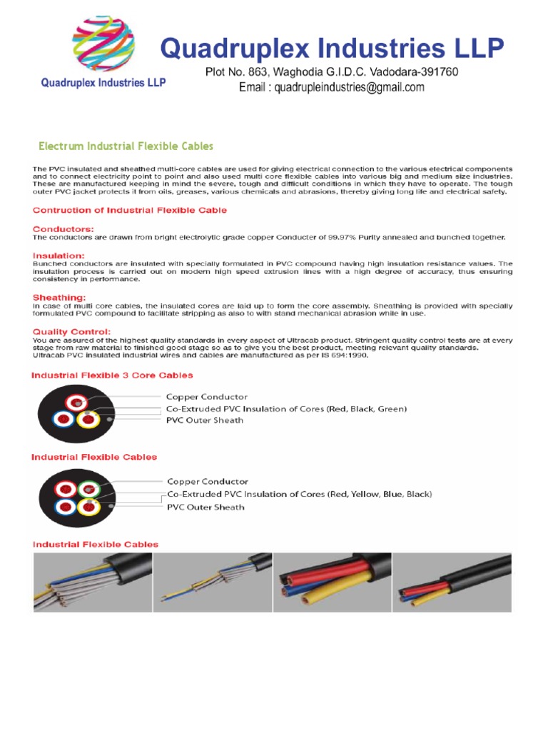 Electrum Industrial Flexible Cables | PDF
