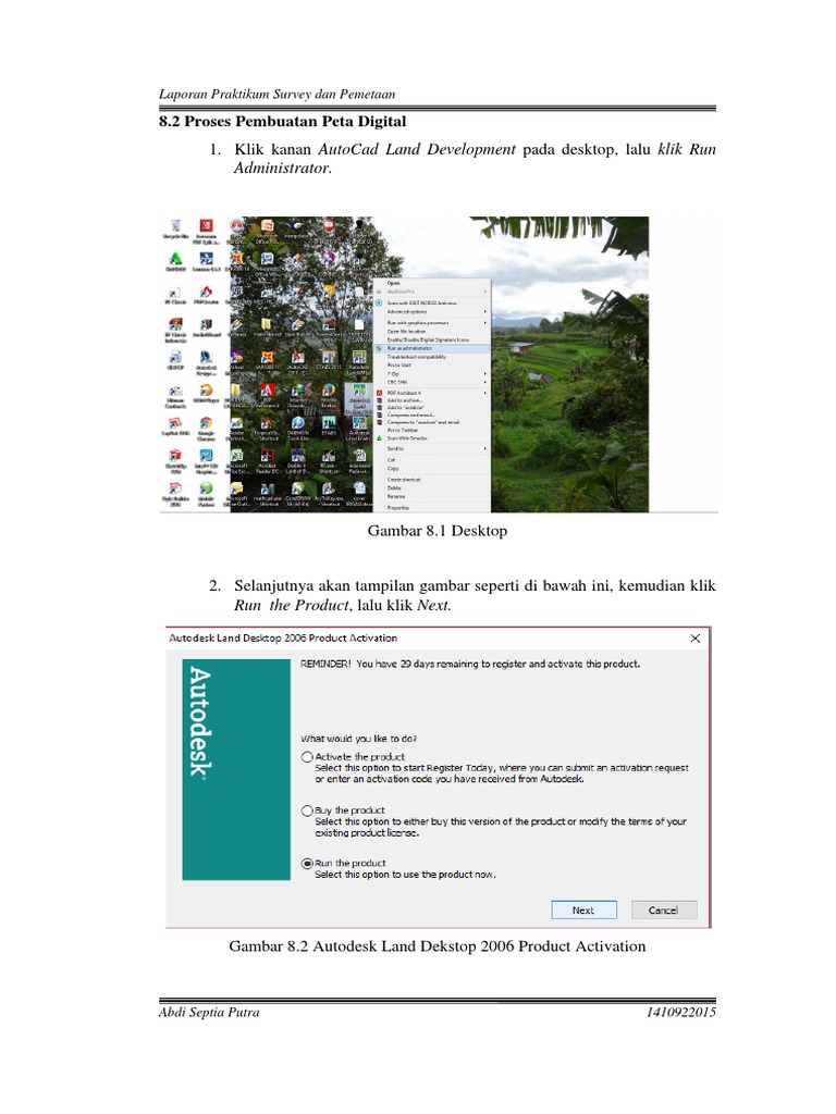 Registrasi Dan Digitasi Menggunakan AutoCad Land Development 2006 | PDF