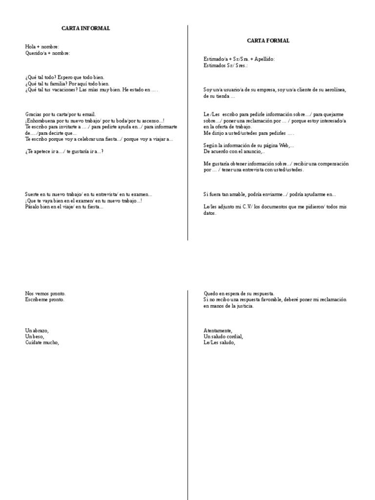 Carta Formal Informal | PDF