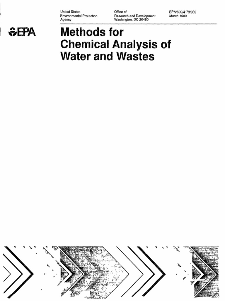 EPA 600-4!79!020 Methods For Chemical Analysis of Water and Wastes ...