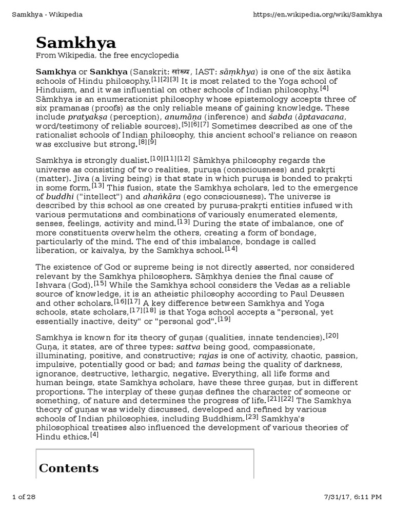 Samkhya | PDF | Upanishads | Bhagavad Gita