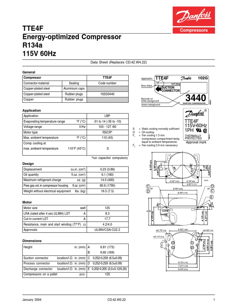 Energy-Optimized R134a Compressor: Technical Specifications and ...