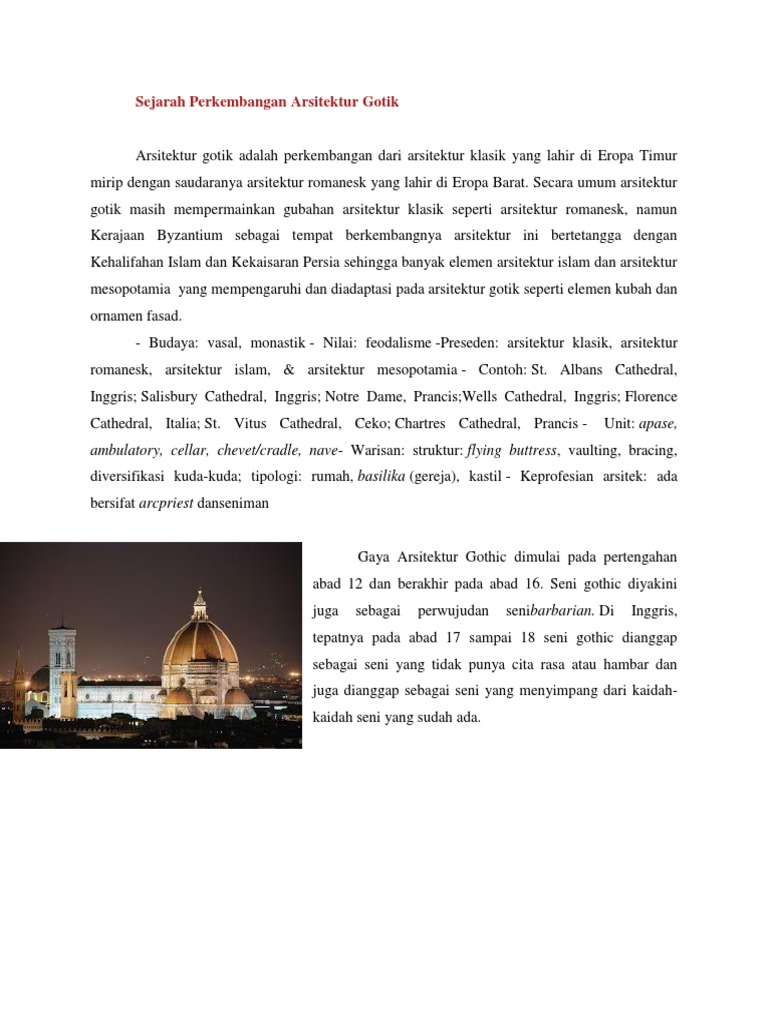 Gaya Arsitektur Gothic | PDF
