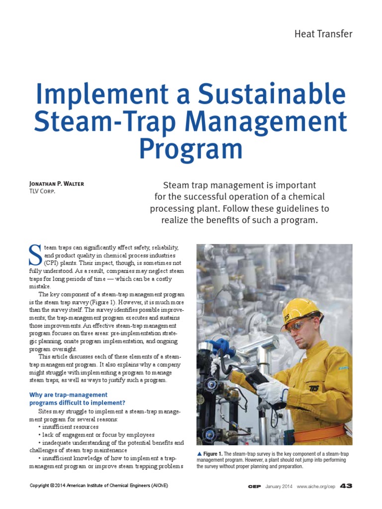 Implement A Sustainable Steam Trap Management Program Aiche | Download ...