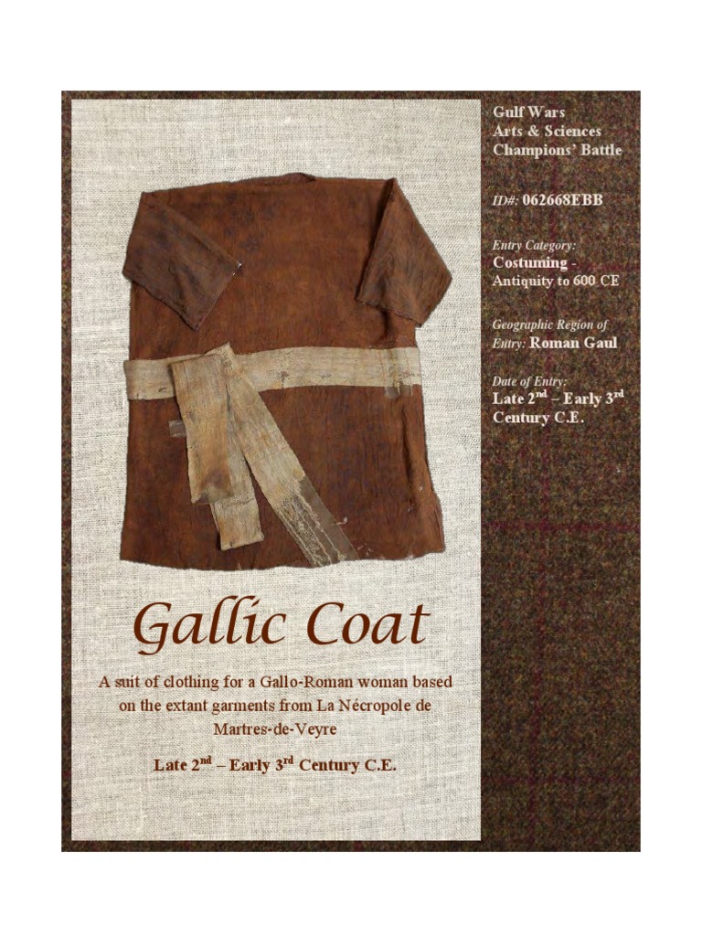 Gallic Coat: A Suit of Clothing For A Gallo-Roman Woman Based On The ...