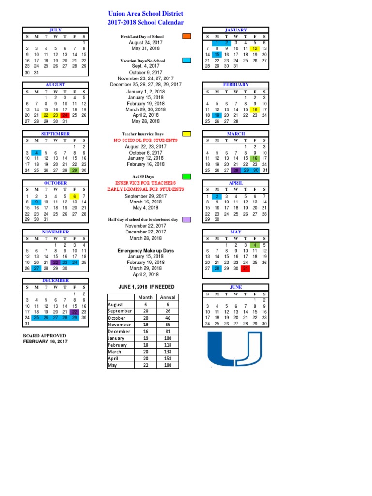 2017-2018 Calendar | PDF