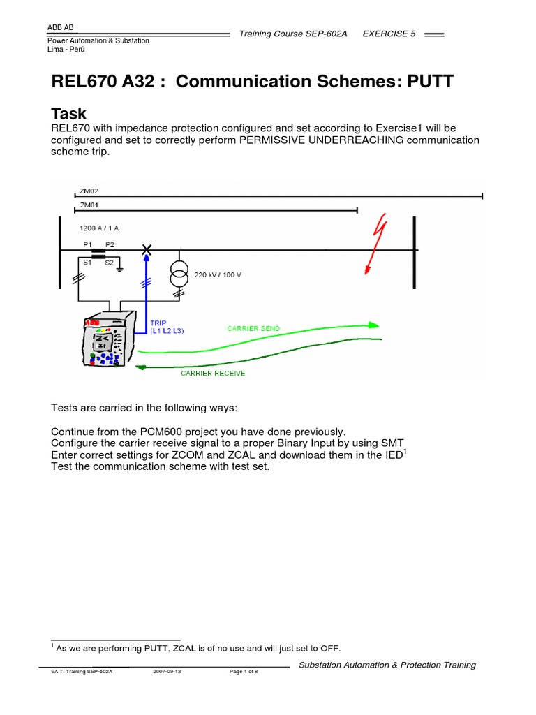 Communication Scheme PUTT | PDF | Electrical Substation | Automation