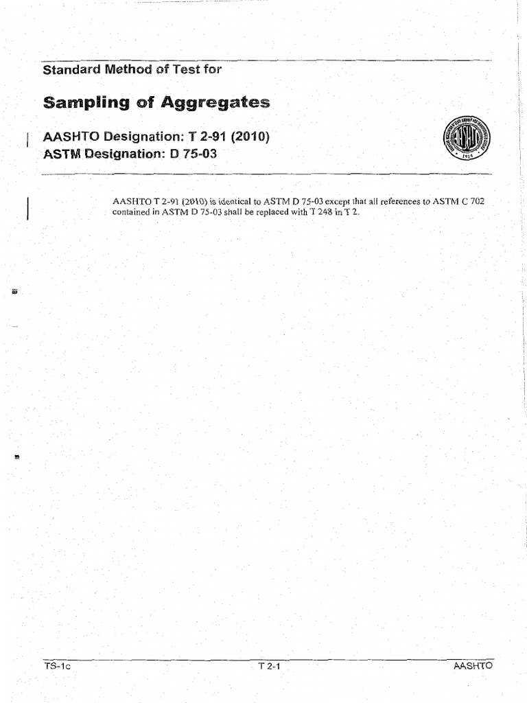 Aggregate Sampling Guidelines | PDF