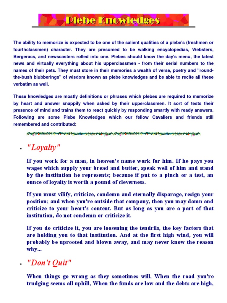 Plebe Knowledge | PDF | Nature