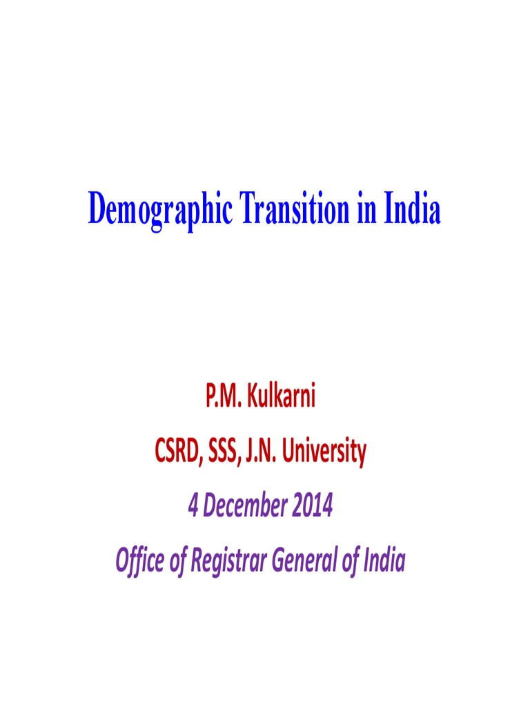 India's Demographic Transition Analysis | PDF