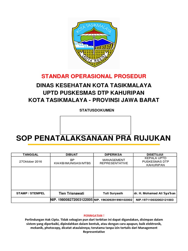 SOP Penatalaksanaan Pra Rujukan Kesehatan | PDF
