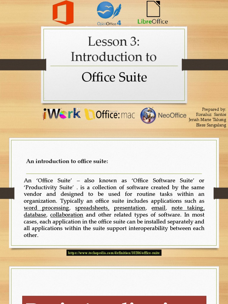 LESSON 3 - Introduction To Office Suite | PDF | Word Processor ...