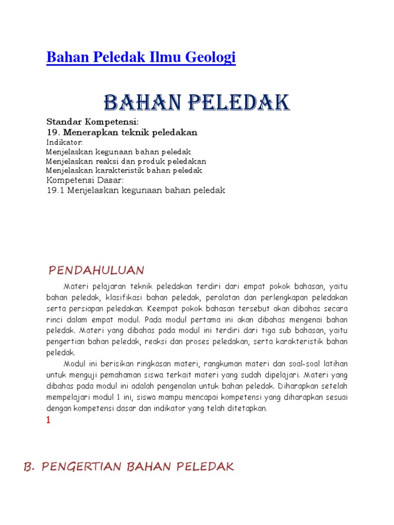 Karakteristik dan Deflagrasi Bahan Peledak | PDF | Sains & Matematika