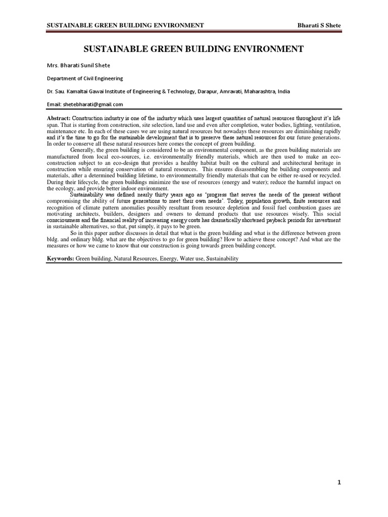 Sustainable Green Building Environment2 | PDF | Green Building ...