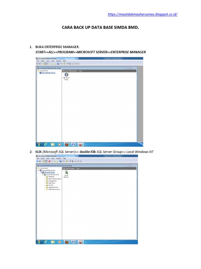 Cara Backup Database SIMDA BMD | PDF