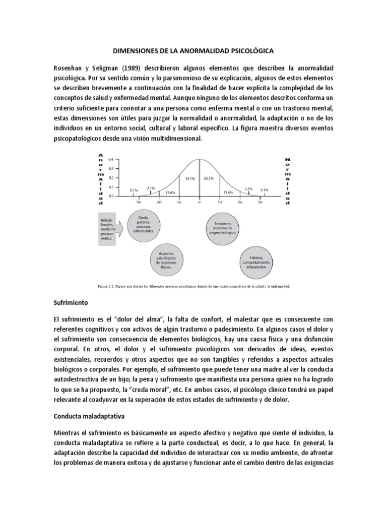Dimensiones de La Anormalidad Psicológica | PDF | Salud mental | Sicología