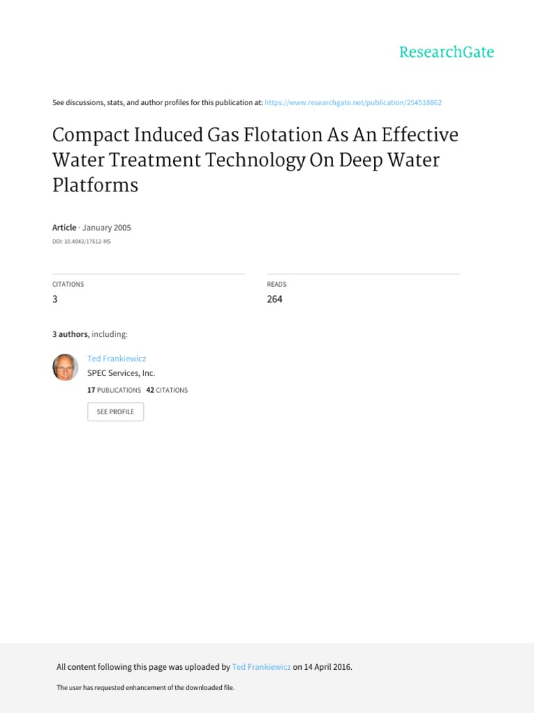 Compact Induced Gas Flotation | PDF | Gases | Drop (Liquid)