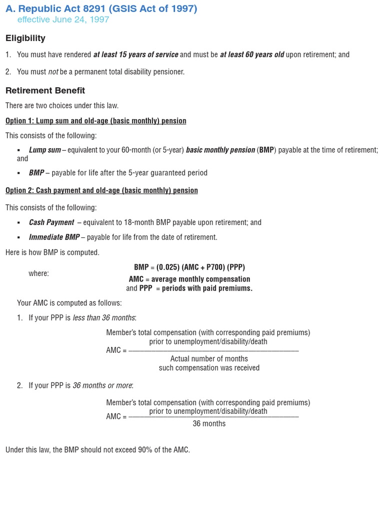 Retirement Options Sample Computation | Annuity (European) | Pension