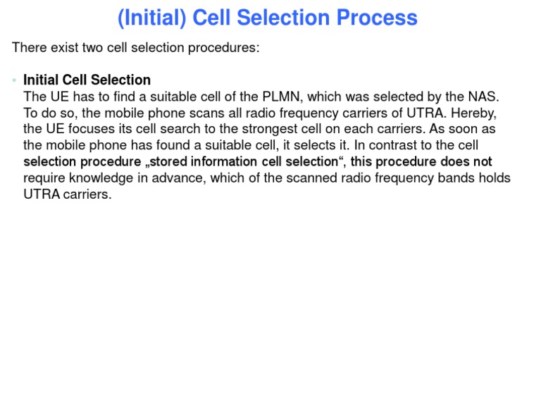 Cell Reselection | PDF